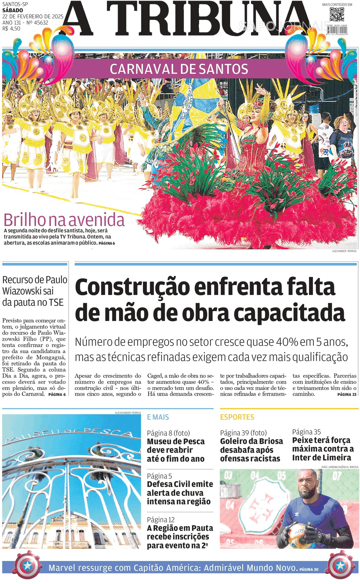 A Tribuna de Santos (22 fev 2025) - Jornais e Revistas - SAPO.pt - Última hora e notícias de ...