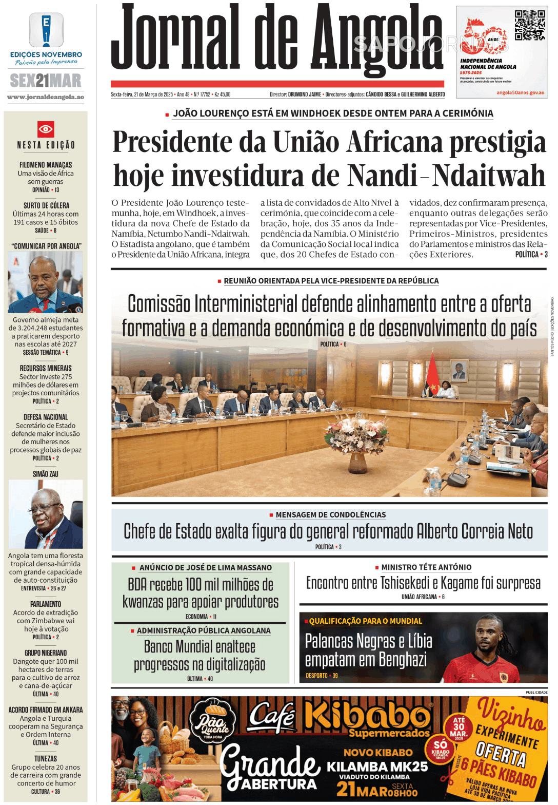 Jornal de Angola (22 mar 2025) - Jornais e Revistas - SAPO.pt - Última ...