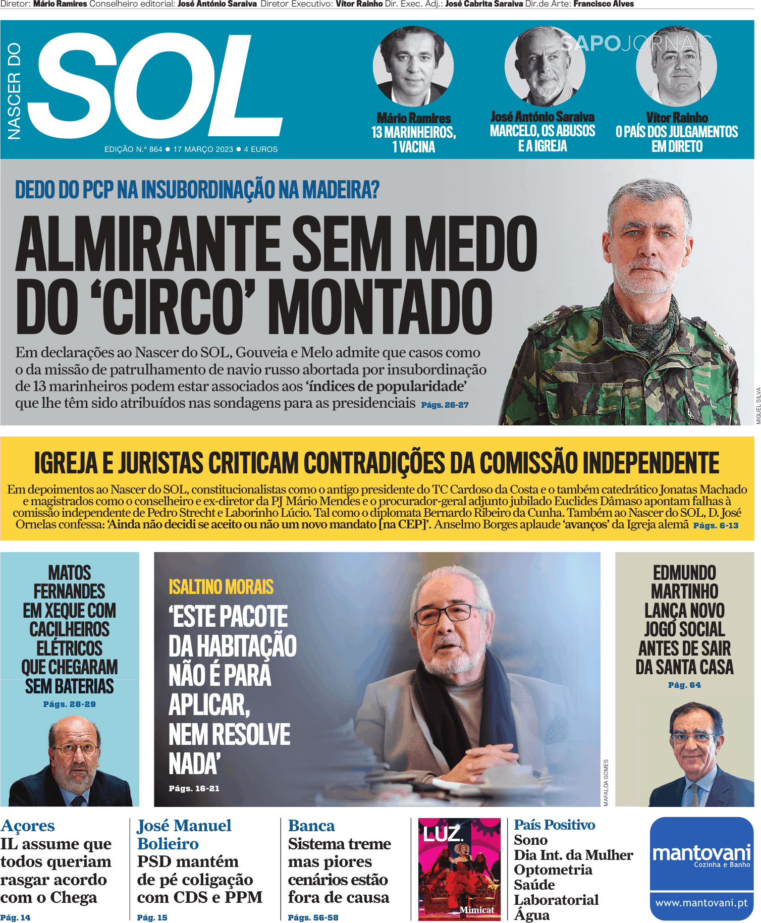 Nascer do SOL (17 mar 2023) - Jornais e Revistas - SAPO.pt - Última ...