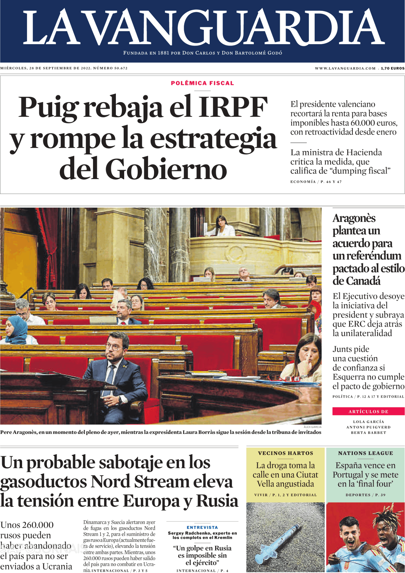 La Vanguardia (28 set 2022) - Jornais e Revistas - SAPO.pt - Última ...