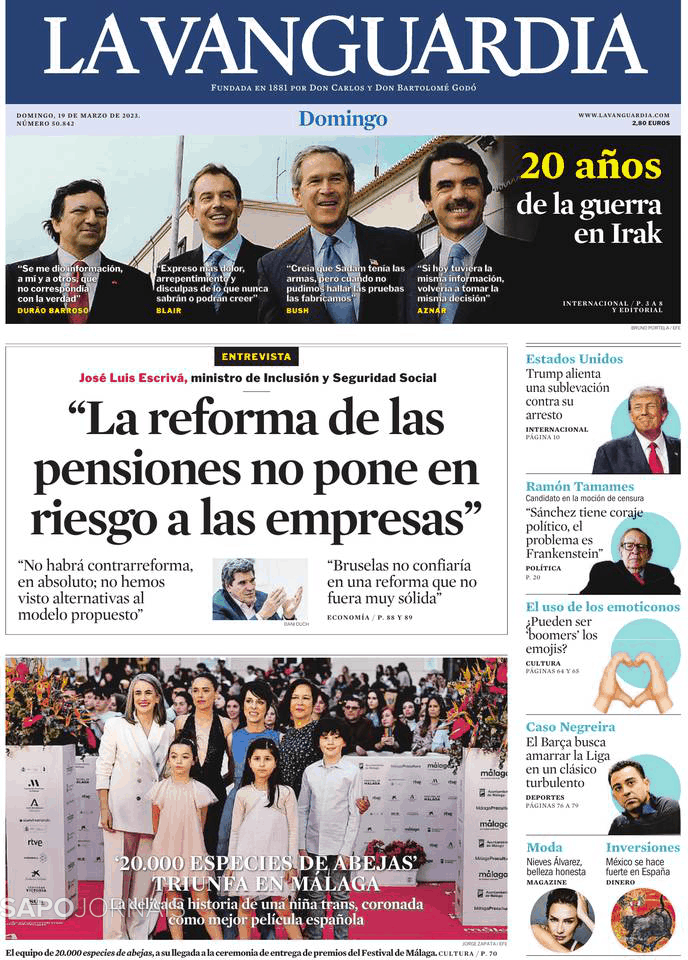 La Vanguardia (19 mar 2023) - Jornais e Revistas - SAPO.pt - Última ...