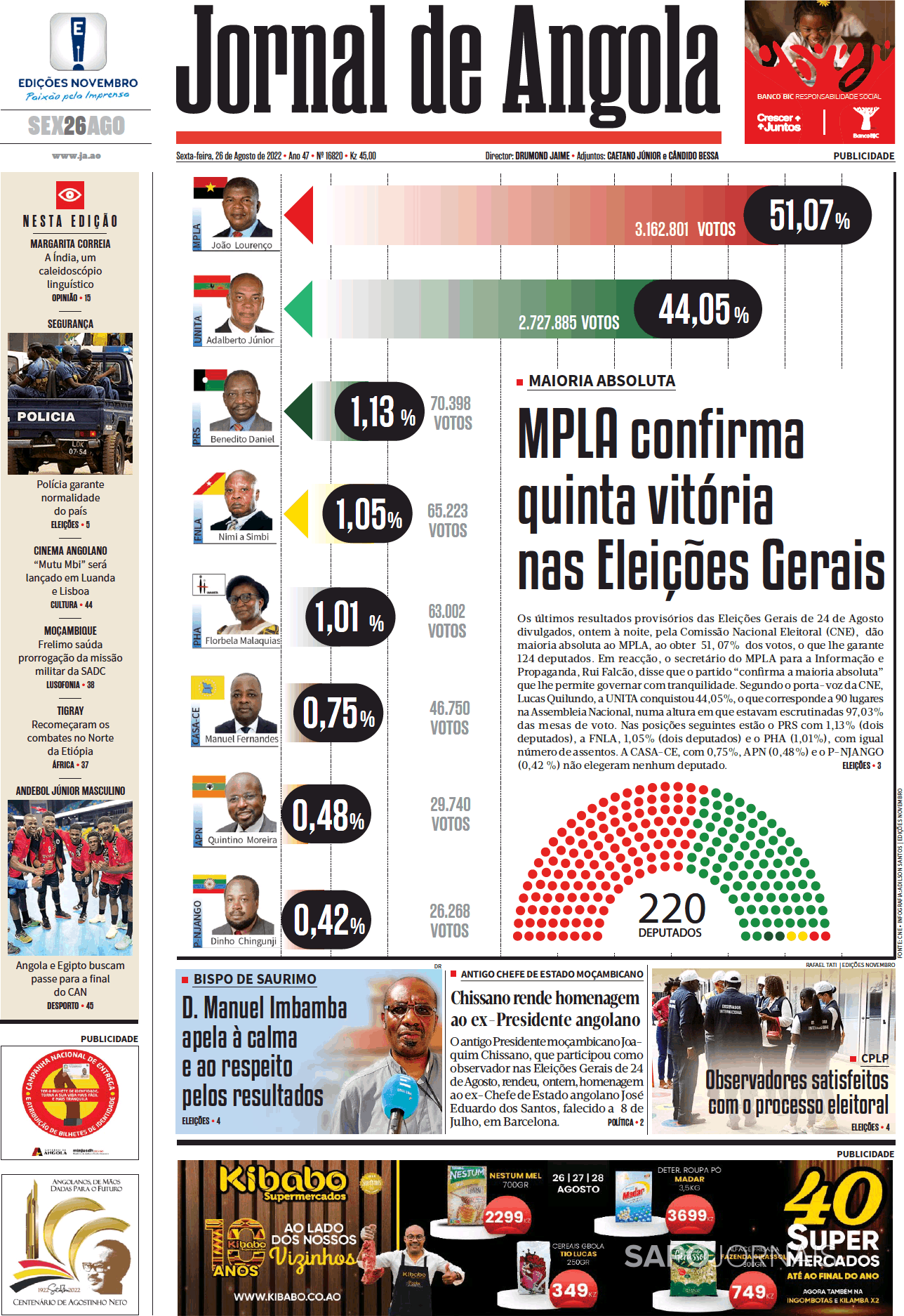 Jornal de Angola (26 ago 2022) - Jornais e Revistas - SAPO.pt - Última ...