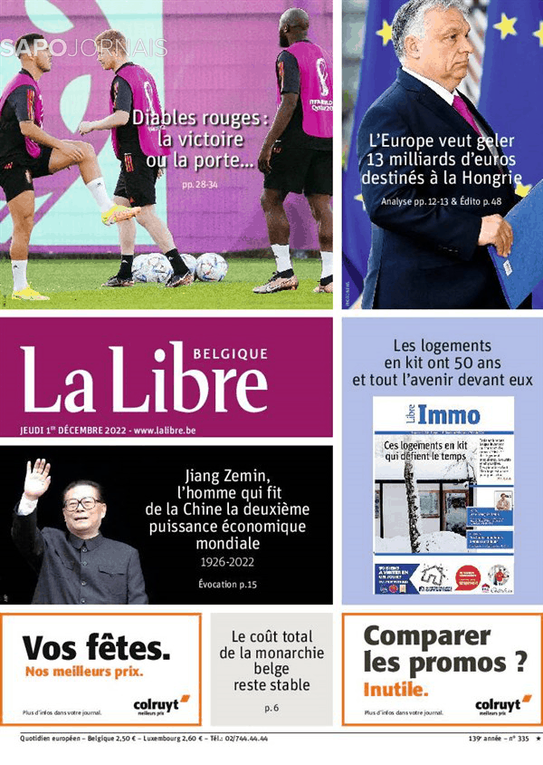 La Libre Belgique (1 dez 2022) - Jornais e Revistas - SAPO.pt - Última ...