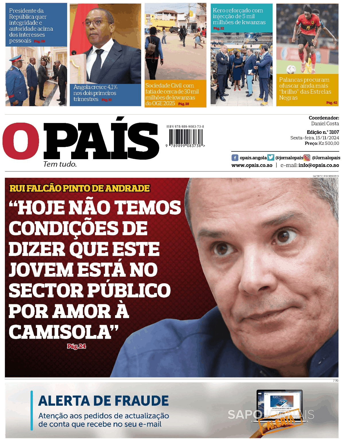 O País (15 nov 2024) - Jornais e Revistas - SAPO.pt - Última hora e ...
