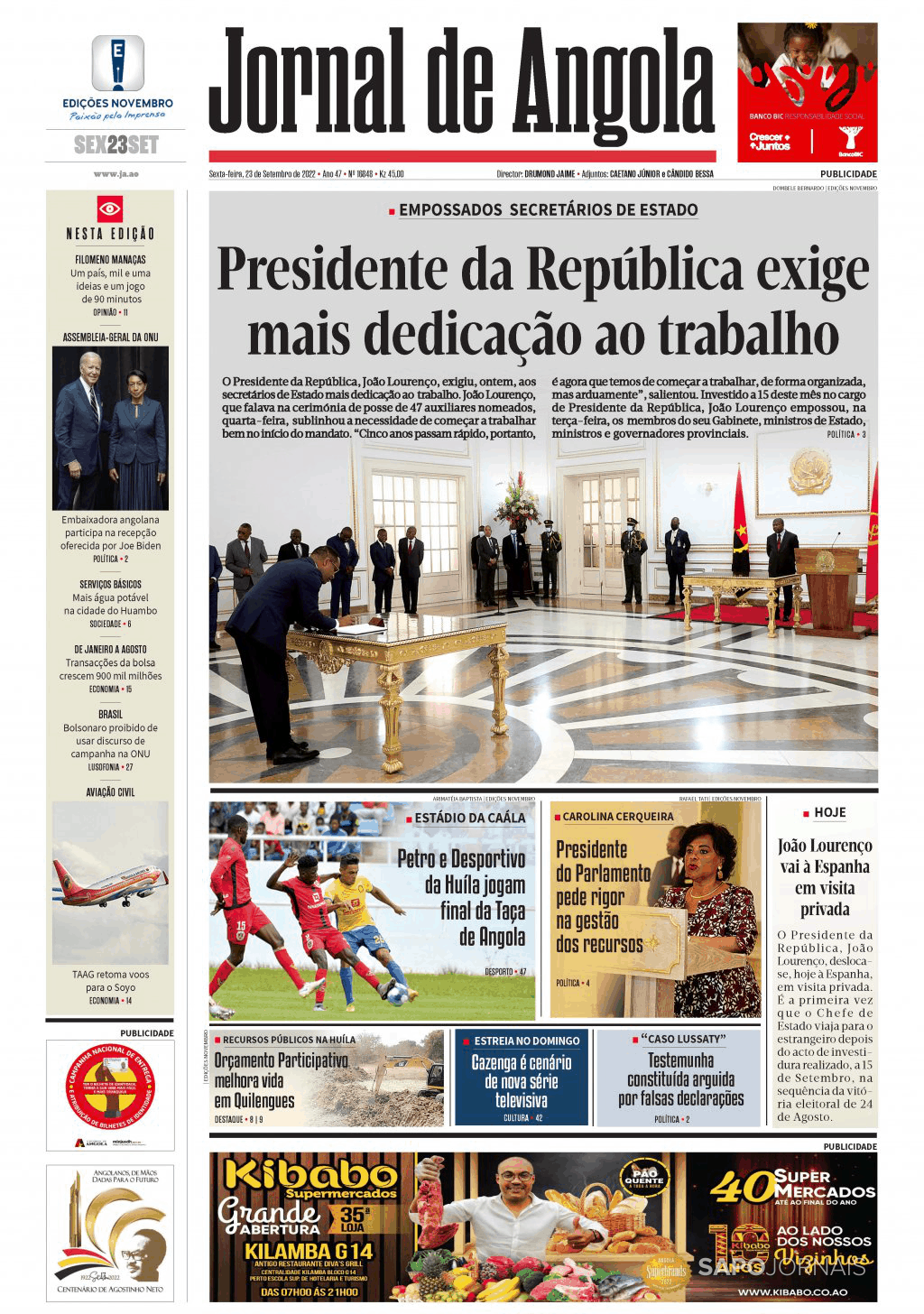 Jornal de Angola (23 set 2022) - Jornais e Revistas - SAPO.pt - Última ...