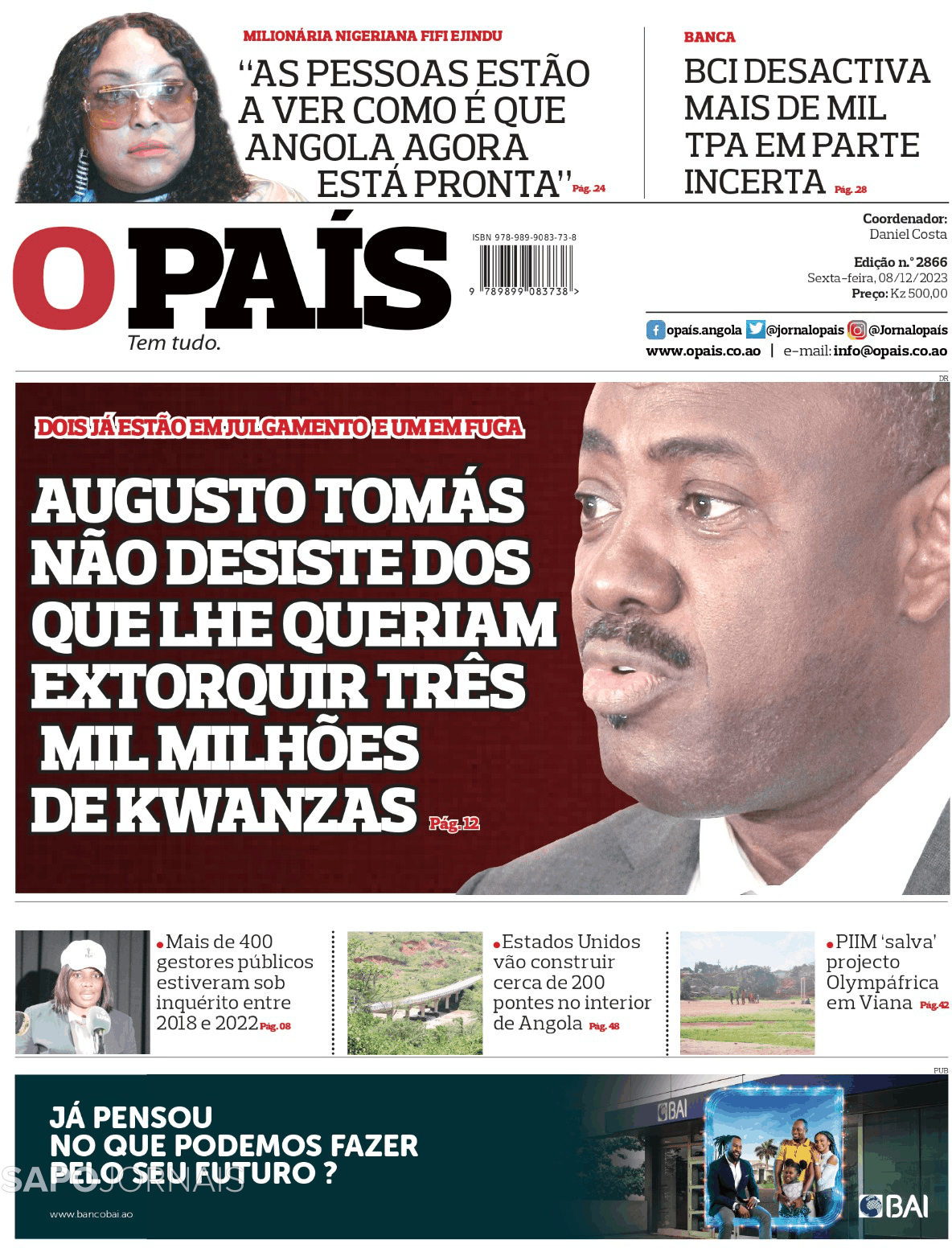 O País (8 dez 2023) - Jornais e Revistas - SAPO.pt - Última hora e ...