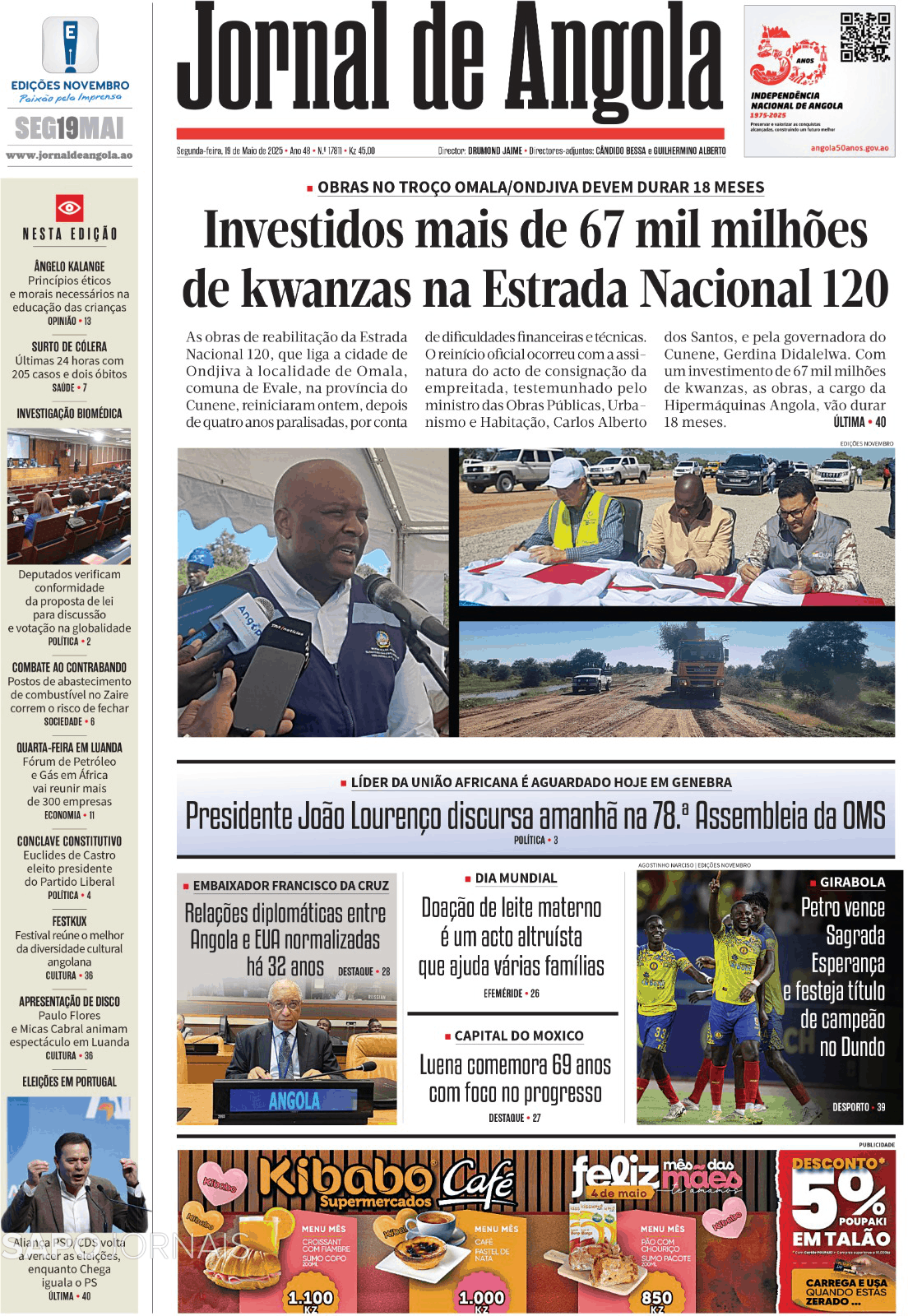 Jornal de Angola (19 mai 2025) - Jornais e Revistas - SAPO.pt - Última ...