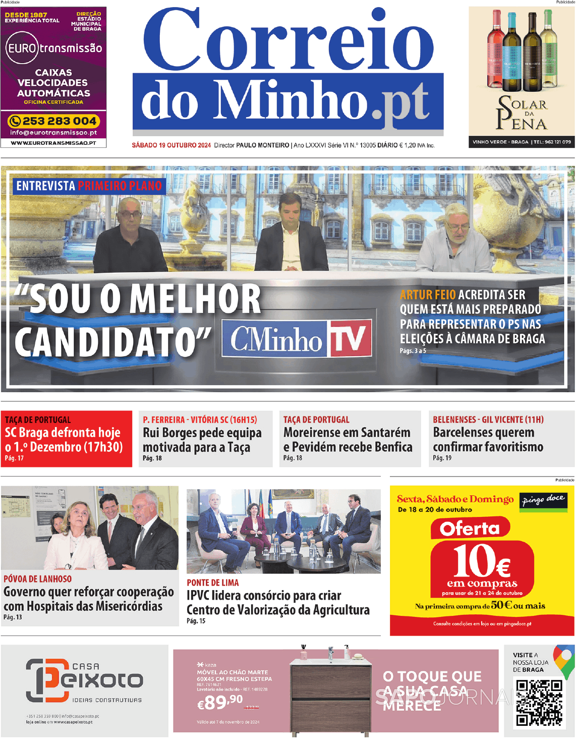 Correio do Minho (19 out 2024) - Jornais e Revistas - SAPO.pt - Última ...