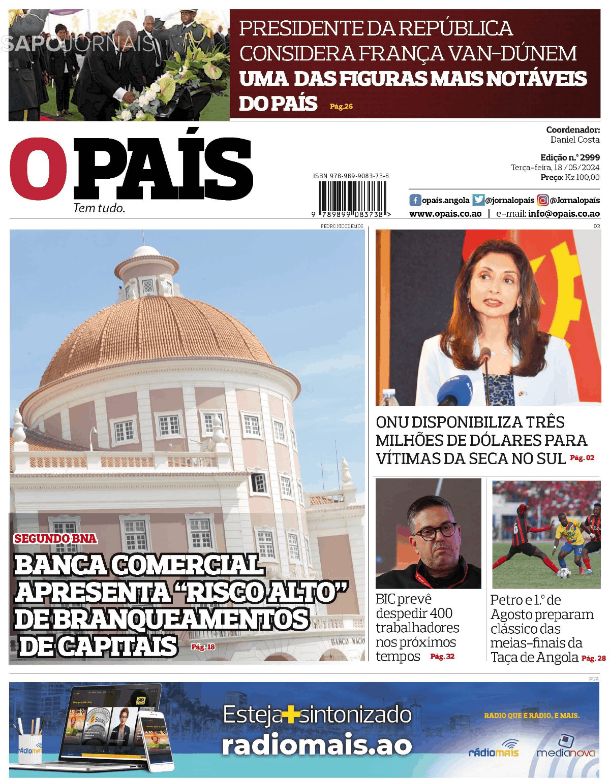 O País (18 jun 2024) - Jornais e Revistas - SAPO.pt - Última hora e ...