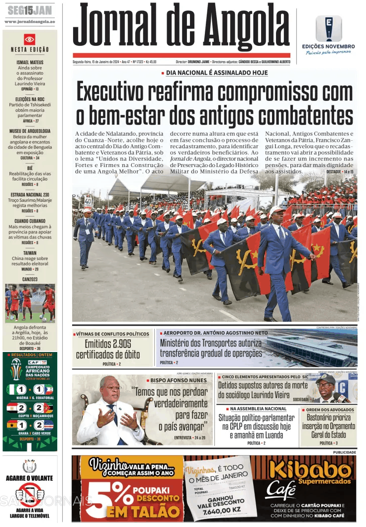 Jornal de Angola (15 jan 2024) - Jornais e Revistas - SAPO.pt - Última ...