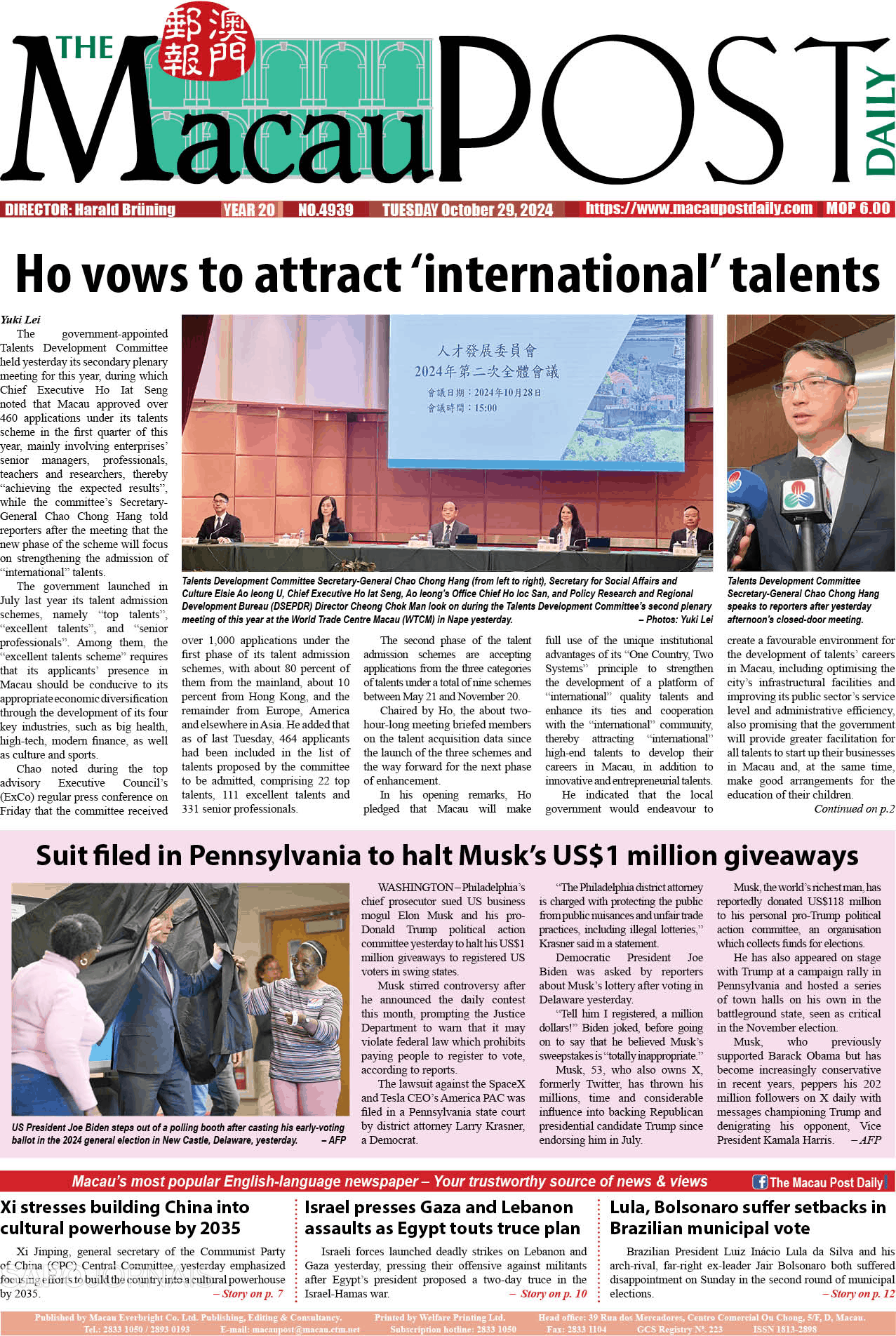 The Macau Post Daily (29 out 2024) - Jornais e Revistas - SAPO.pt ...
