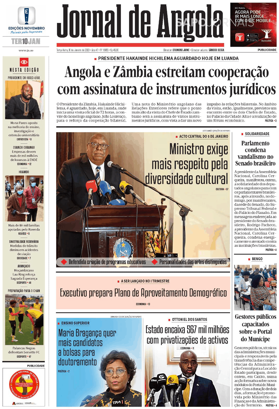 Jornal de Angola (10 jan 2023) - Jornais e Revistas - SAPO.pt - Última ...