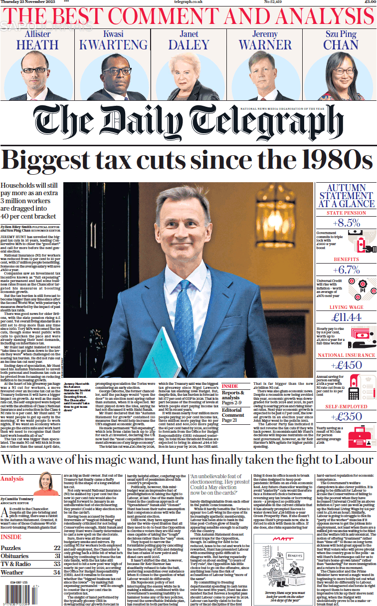 The Daily Telegraph (23 nov 2023) - Jornais e Revistas - SAPO.pt ...