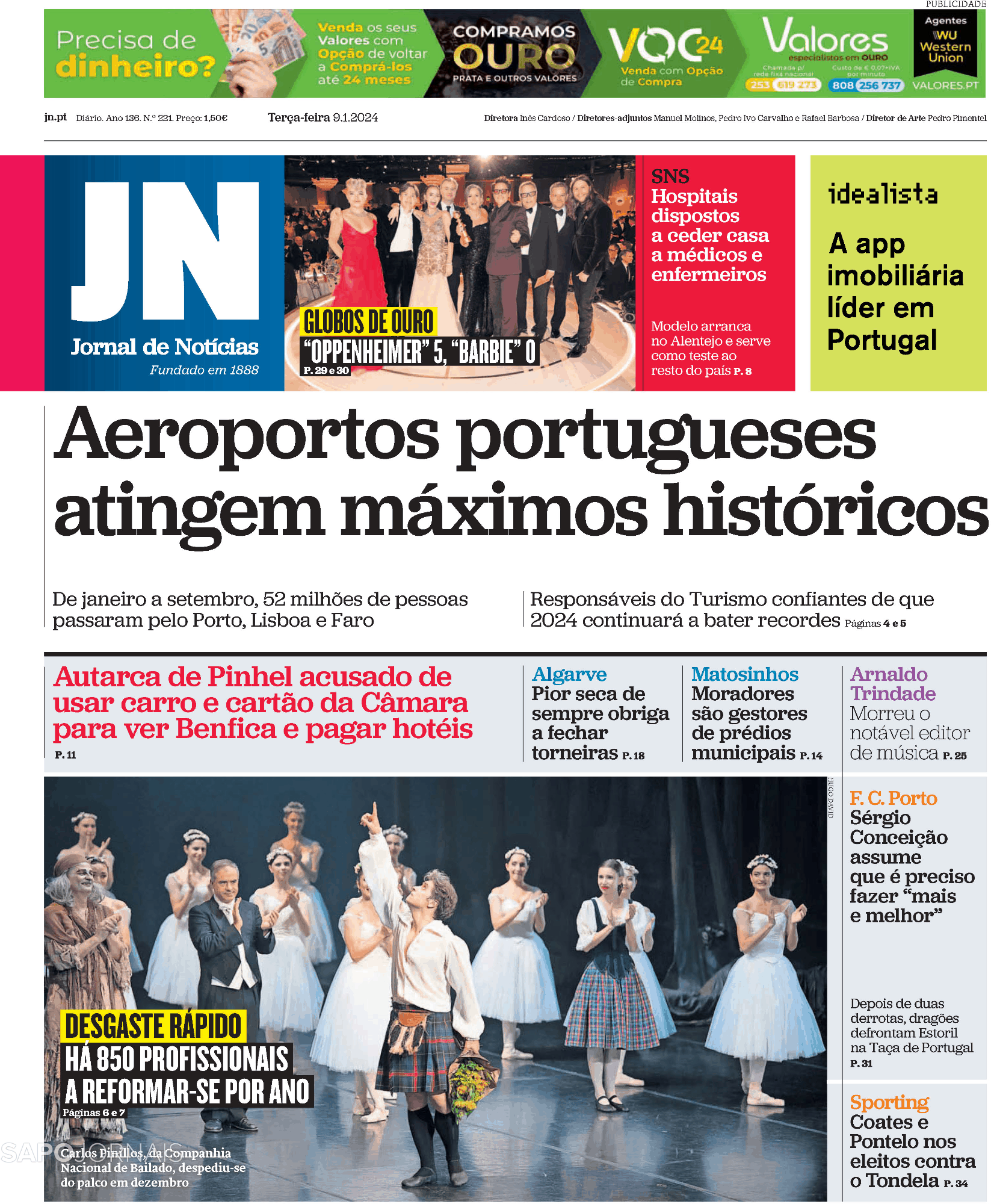 Jornal de Notícias (9 jan 2024) - Jornais e Revistas - SAPO.pt - Última ...