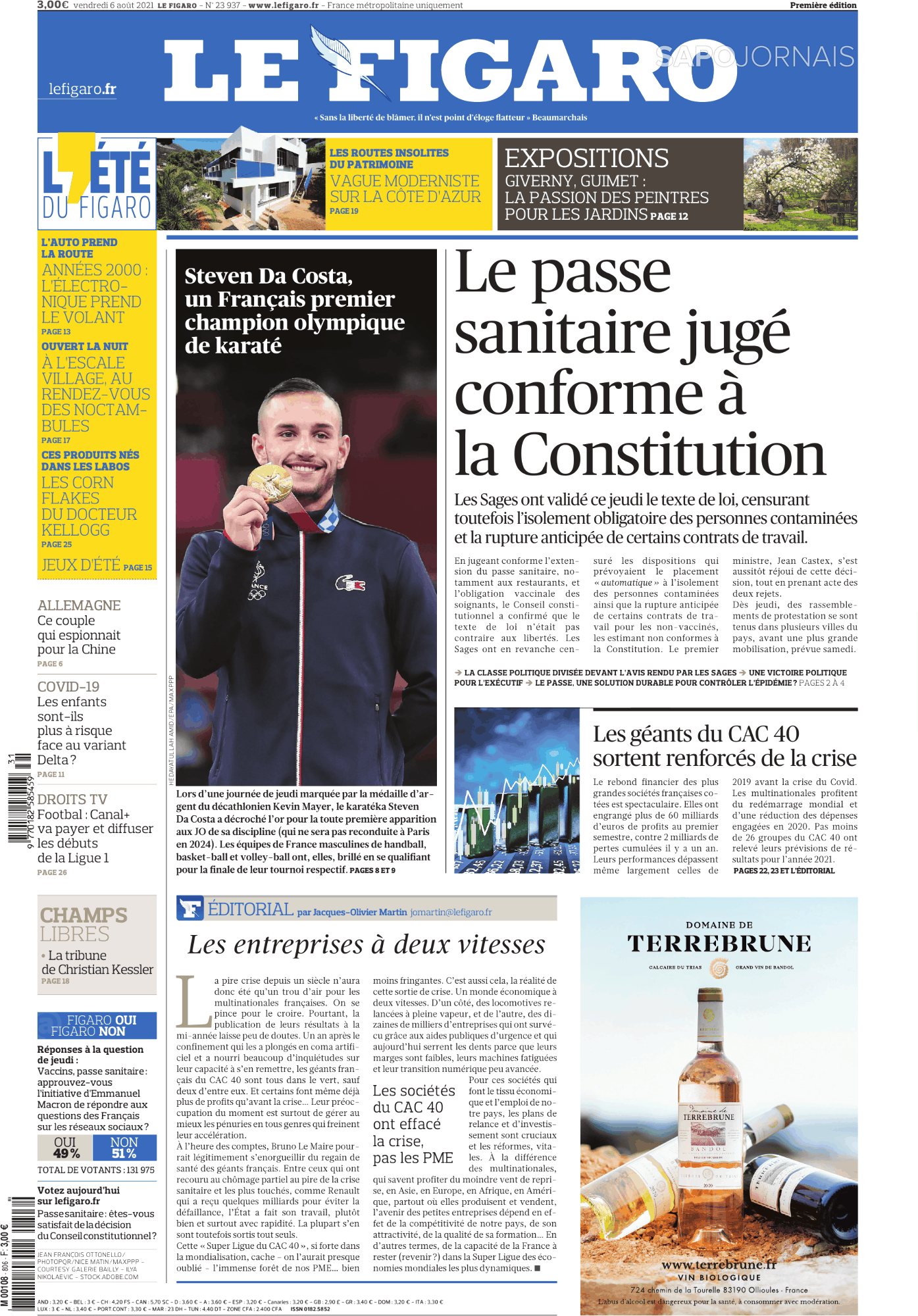 Le Figaro (6 ago 2021) - Jornais e Revistas - SAPO.pt - Última hora e ...