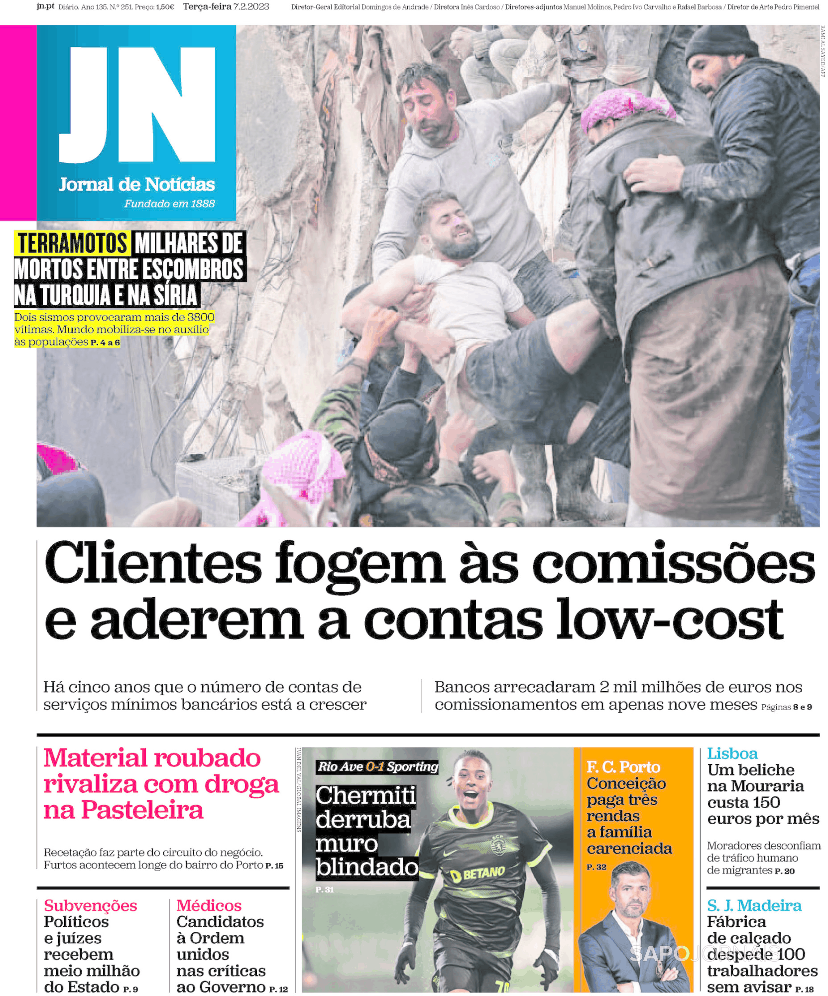 Jornal de Notícias (7 fev 2023) - Jornais e Revistas - SAPO.pt - Última ...