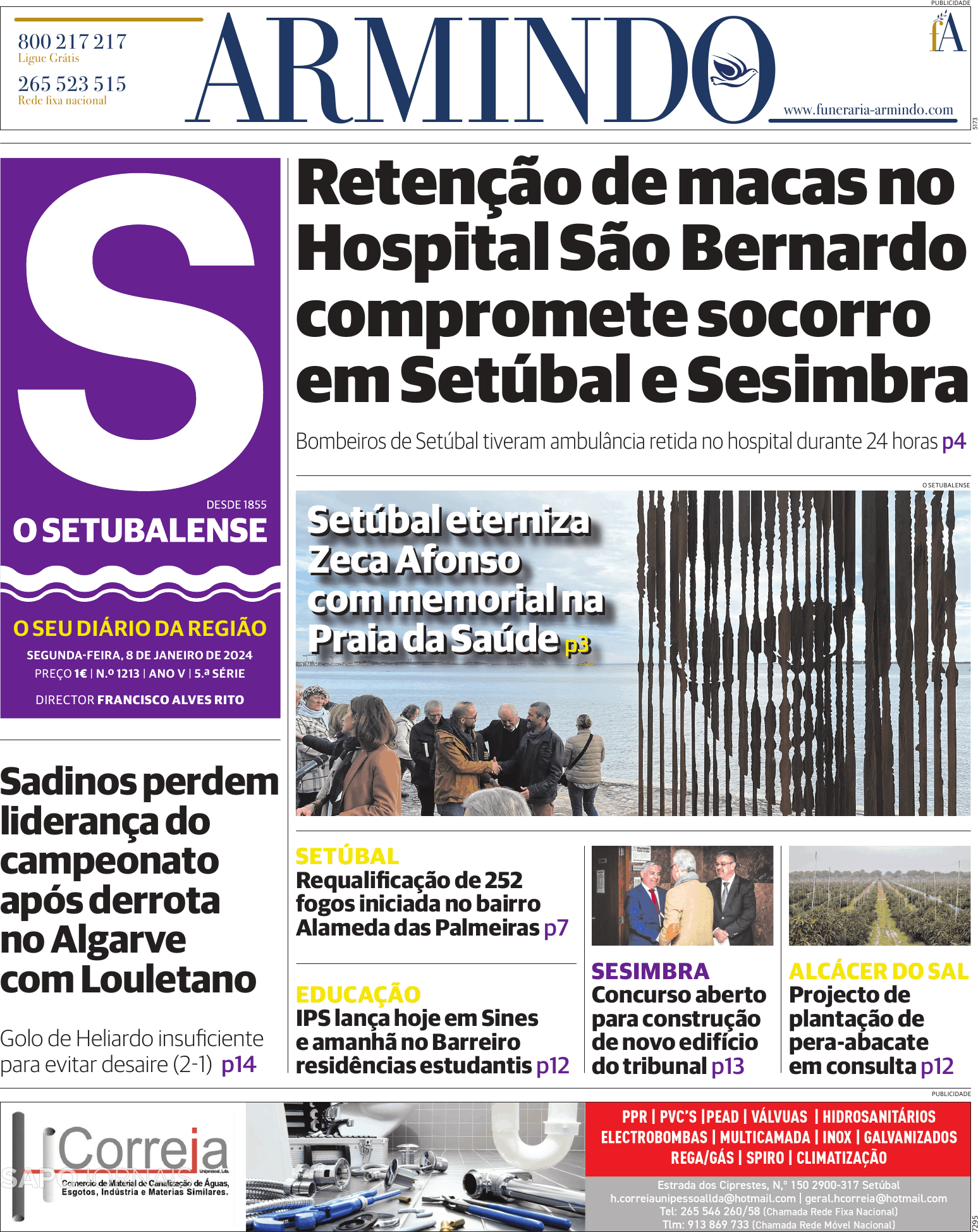 O Setubalense (8 jan 2024) - Jornais e Revistas - SAPO.pt - Última hora ...