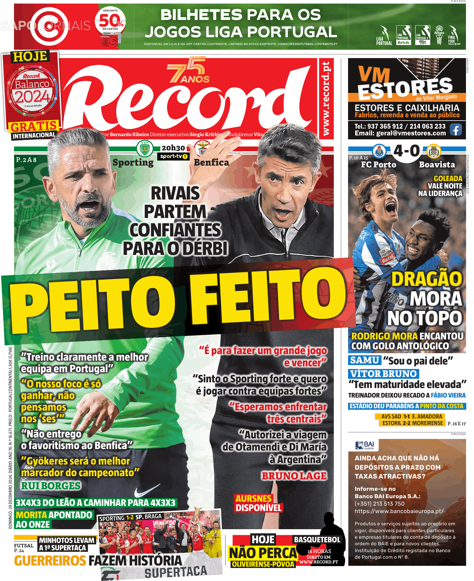 Record (29 dez 2024) - Jornais e Revistas - SAPO.pt - Última hora e ...