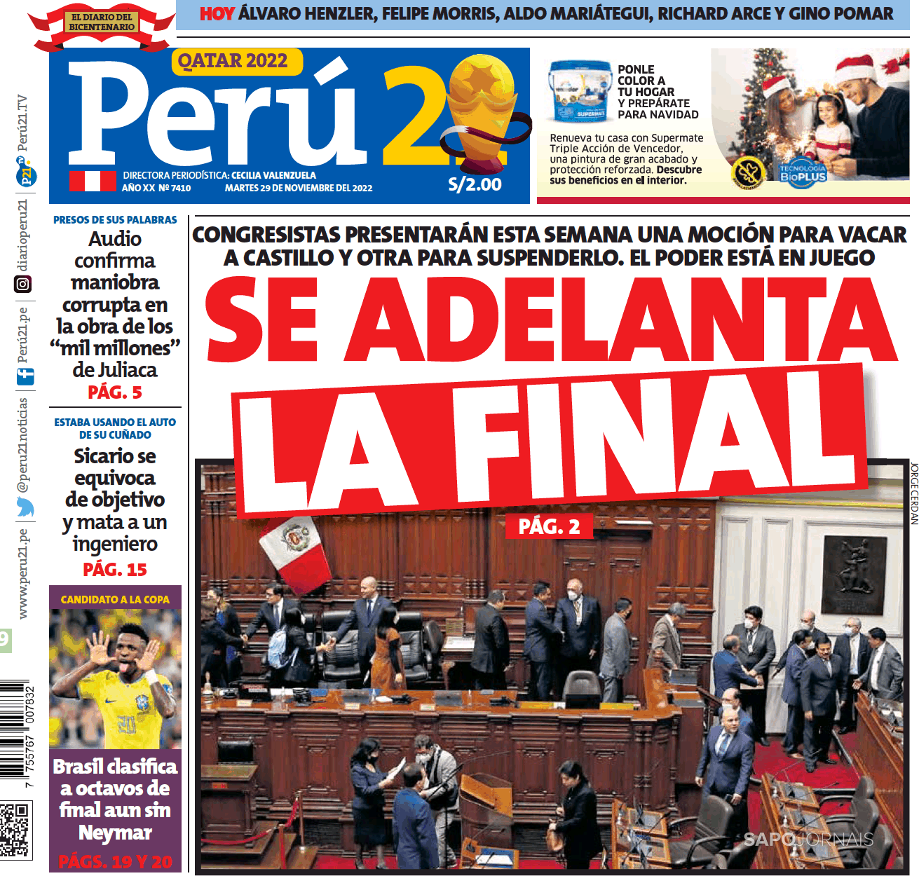 Perú 21 (29 nov 2022) - Jornais e Revistas - SAPO.pt - Última hora e ...