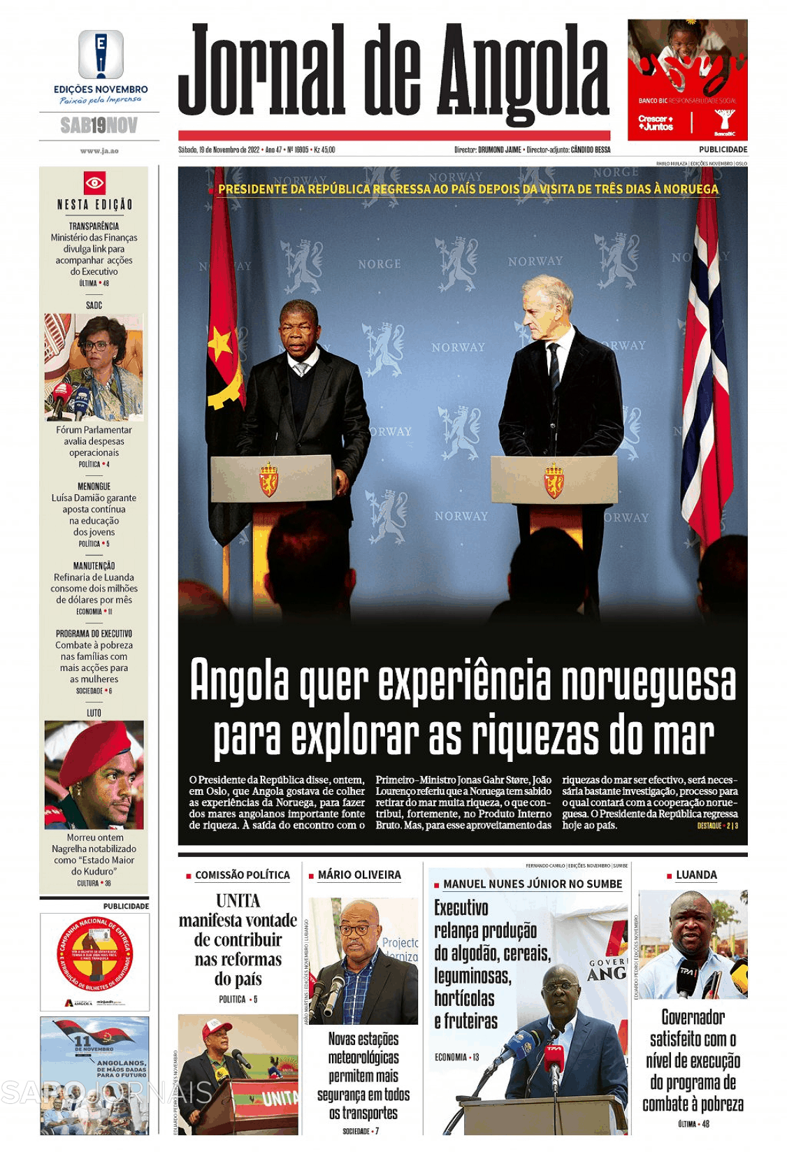 Jornal de Angola (19 nov 2022) - Jornais e Revistas - SAPO.pt - Última ...