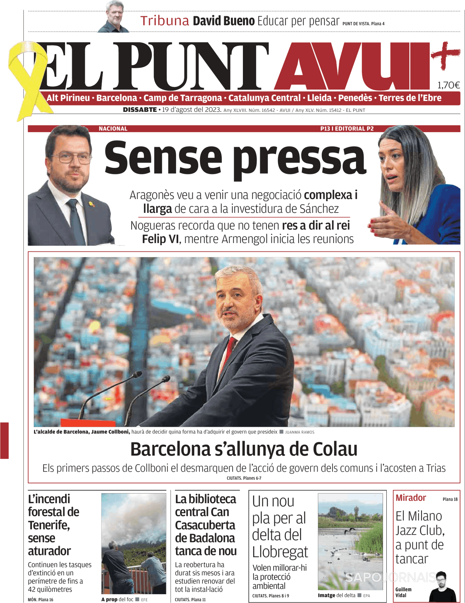 El Punt Avui | Nacional (19 ago 2023) - Jornais e Revistas - SAPO.pt ...