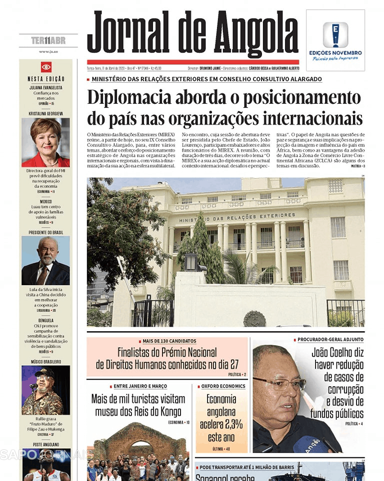 Jornal de Angola (11 abr 2023) - Jornais e Revistas - SAPO.pt - Última ...
