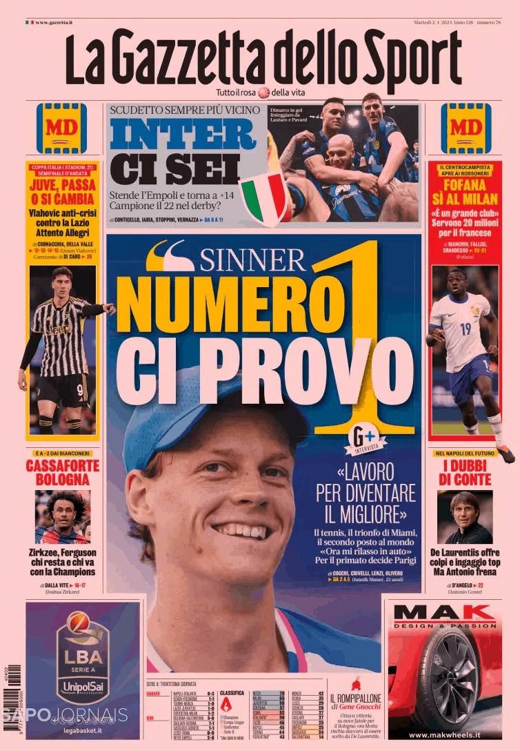 Gazzetta dello Sport (2 abr 2024) - Jornais e Revistas - SAPO.pt - Última hora e notícias de ...