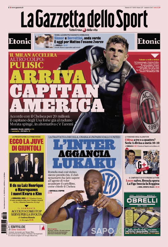 Gazzetta dello Sport (8 jul 2023) - Jornais e Revistas - SAPO.pt - Última hora e notícias de ...