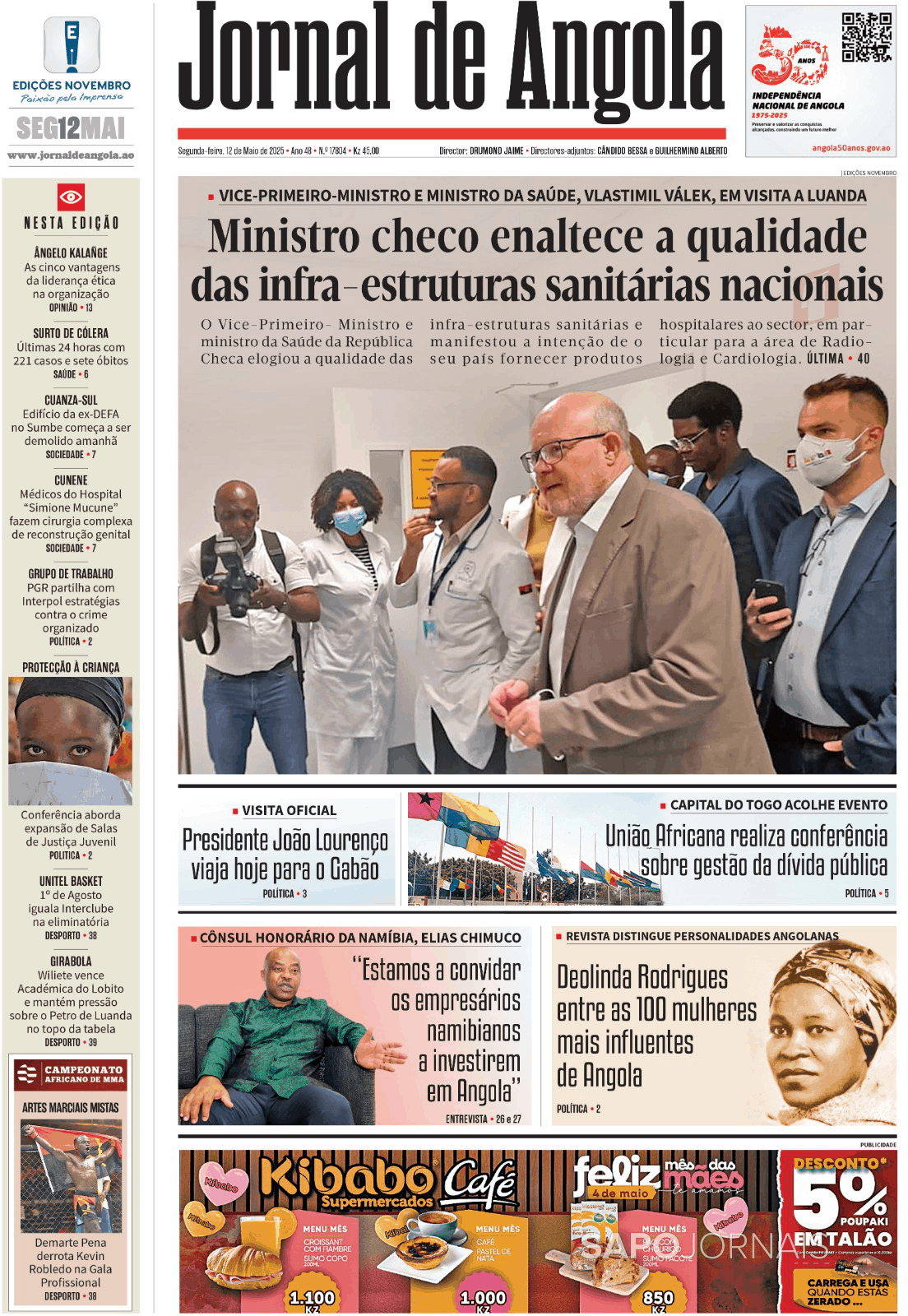 Jornal de Angola (12 mai 2025) - Jornais e Revistas - SAPO.pt - Última ...