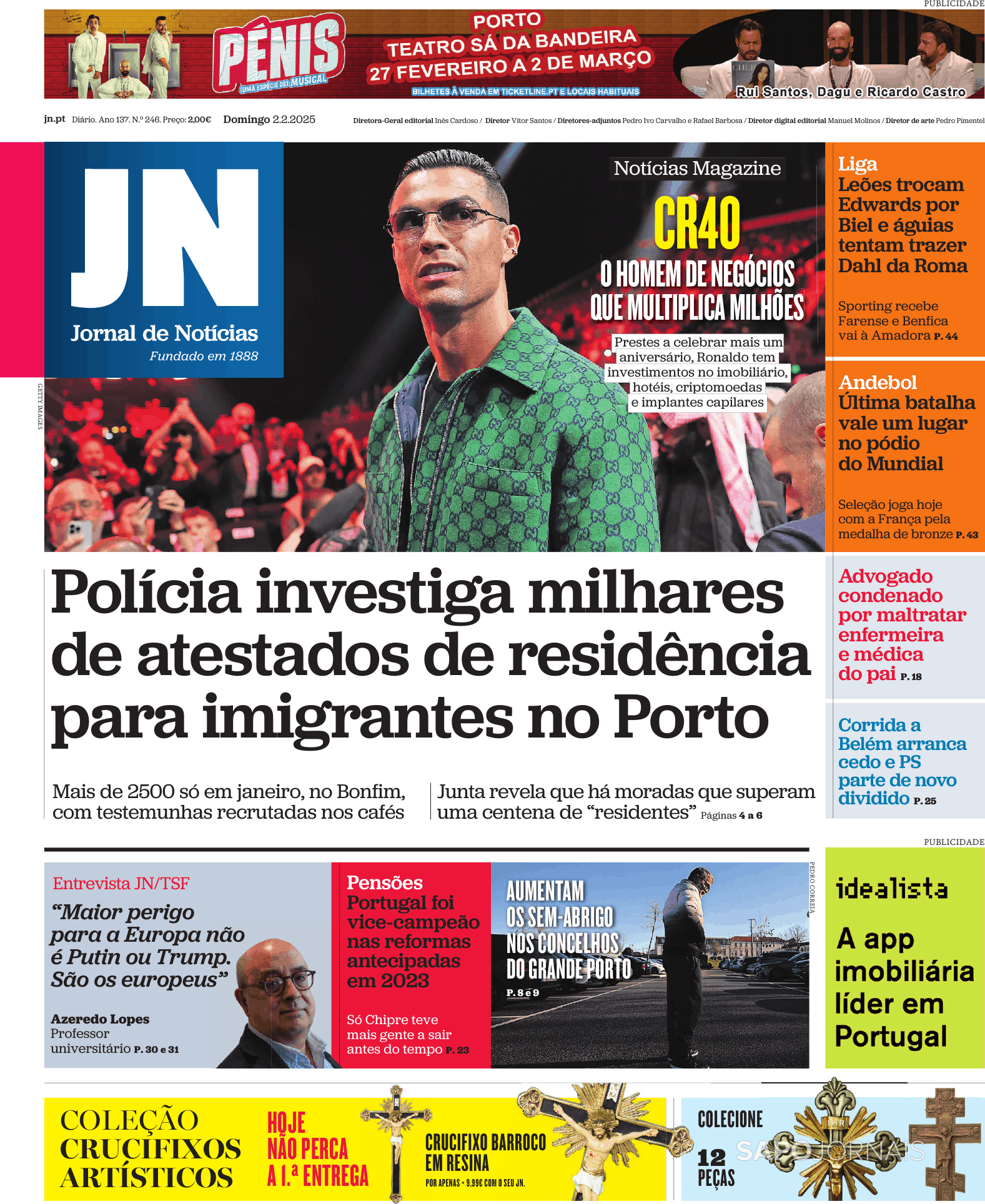 Jornal de Notícias (2 fev 2025) - Jornais e Revistas - SAPO.pt - Última ...