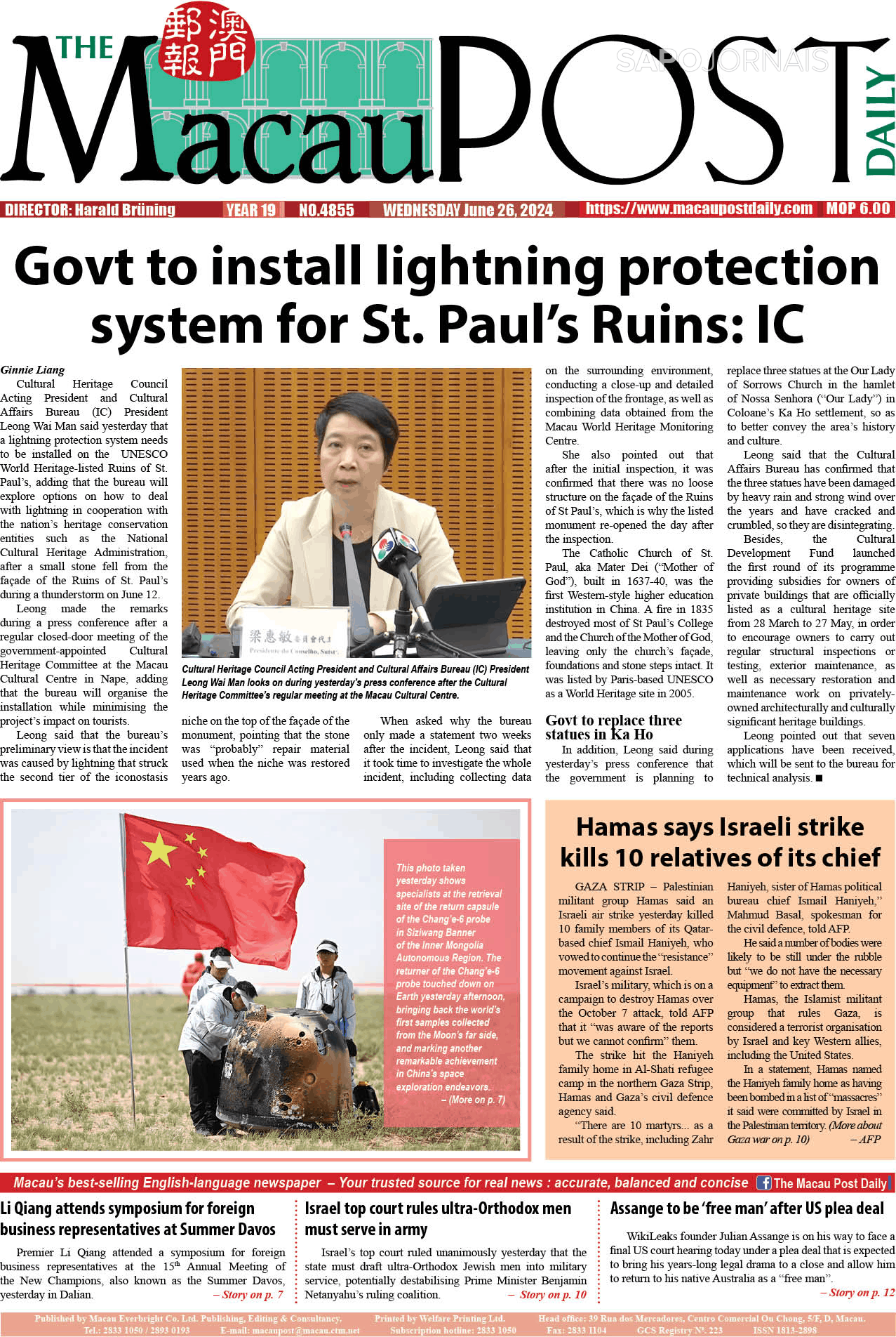 The Macau Post Daily (26 jun 2024) - Jornais e Revistas - SAPO.pt ...