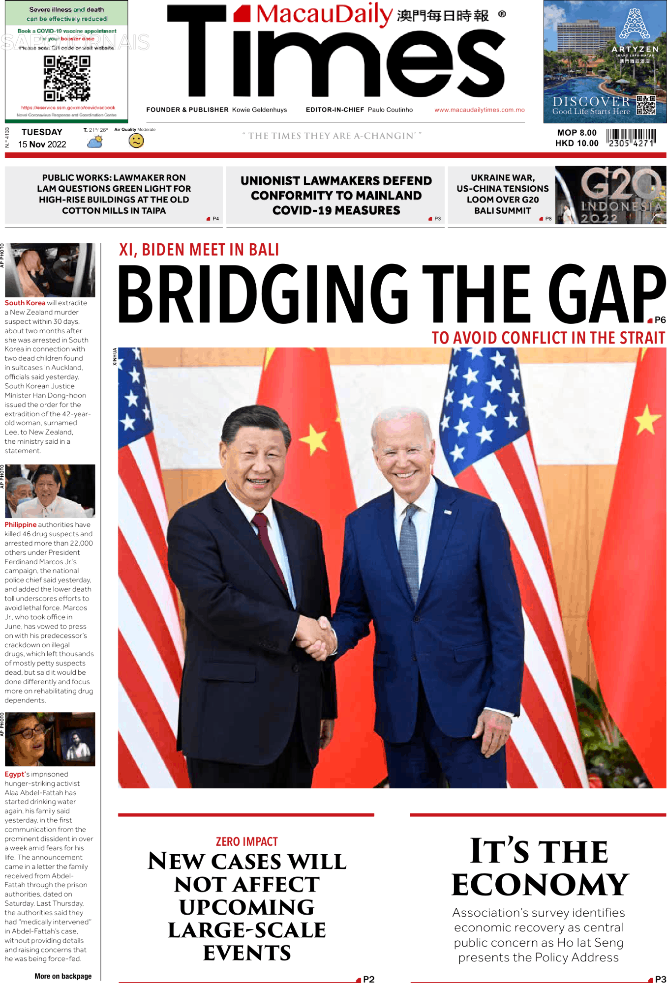 Macau Daily Times (15 nov 2022) - Jornais e Revistas - SAPO.pt - Última ...