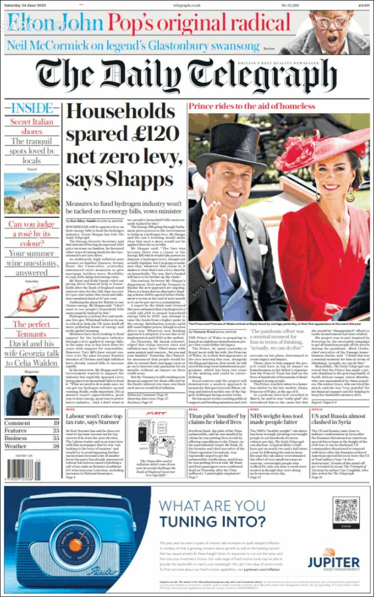 The Daily Telegraph (24 jun 2023) - Jornais e Revistas - SAPO.pt ...