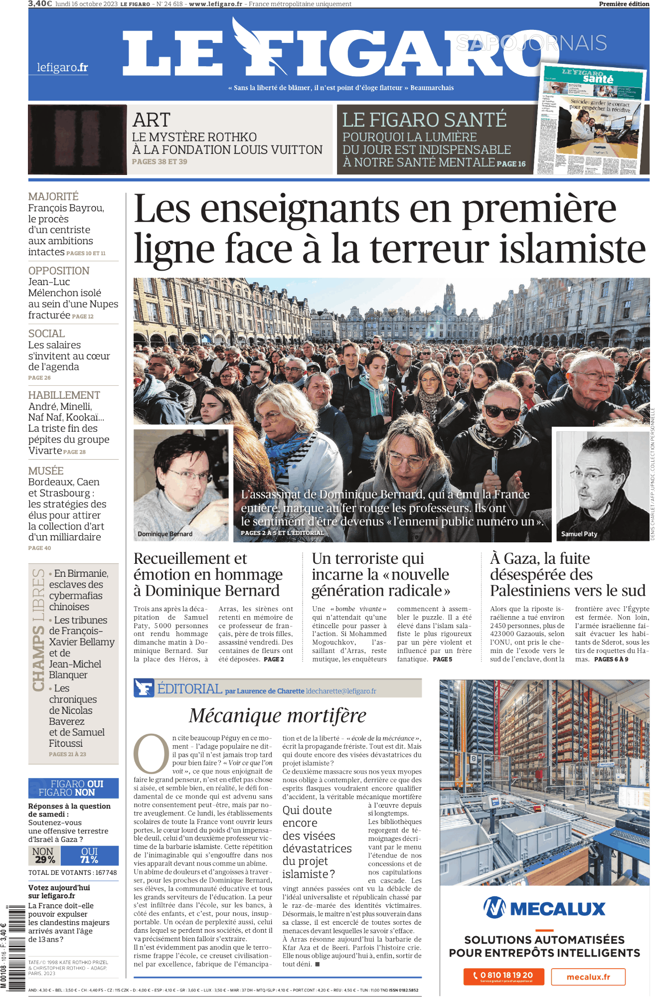 Le Figaro (16 out 2023) - Jornais e Revistas - SAPO.pt - Última hora e ...