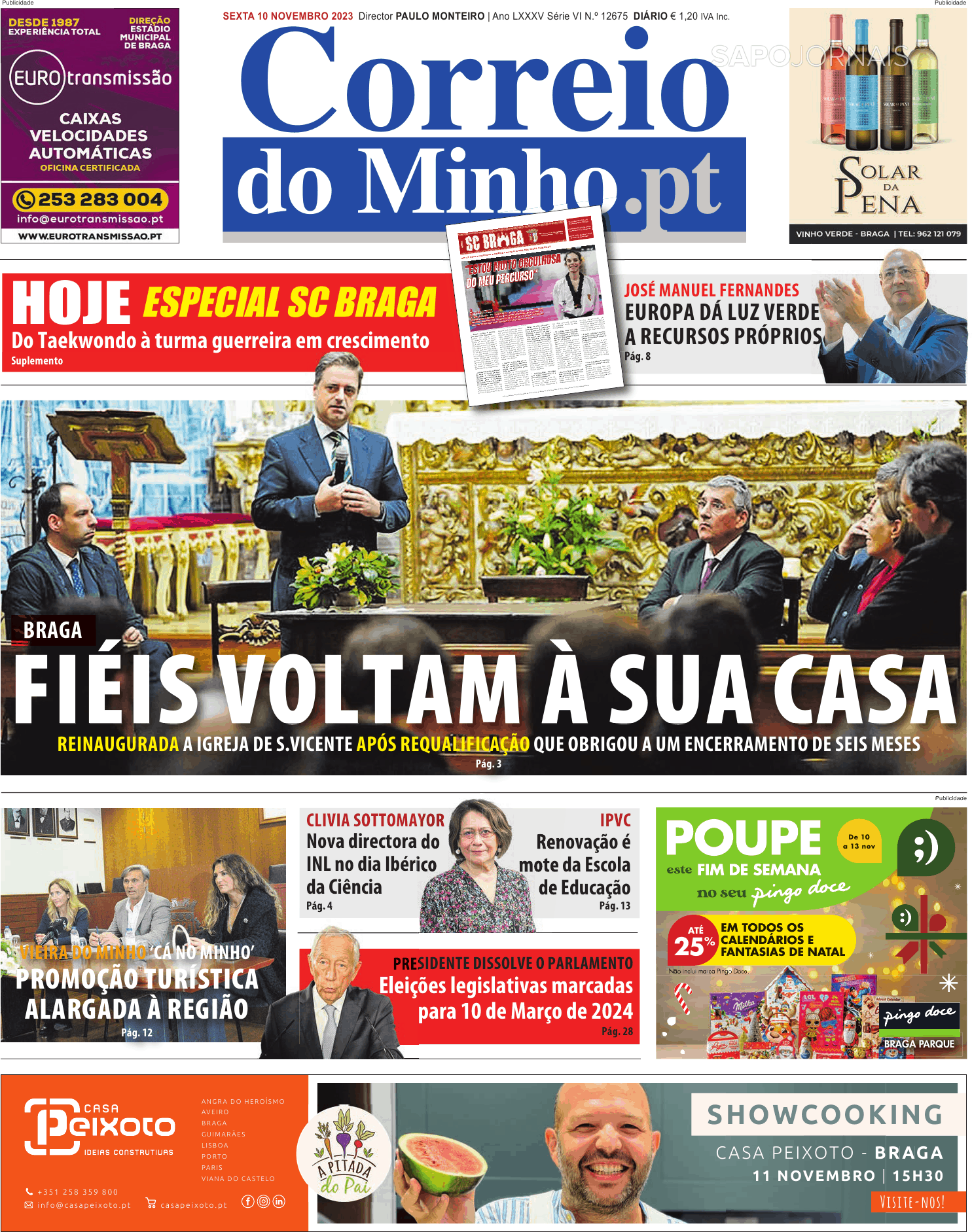 Correio do Minho (10 nov 2023) - Jornais e Revistas - SAPO.pt - Última ...