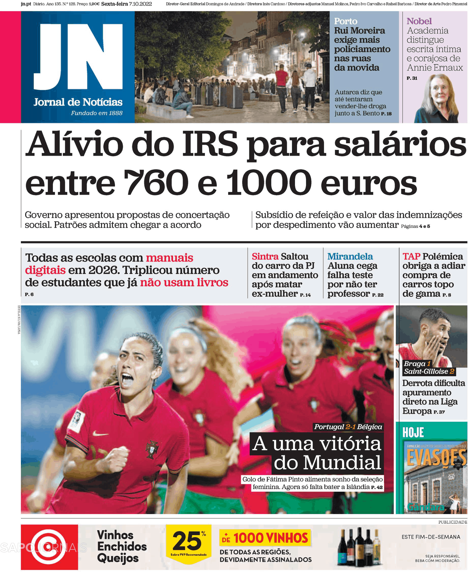 Jornal de Notícias (7 out 2022) - Jornais e Revistas - SAPO.pt - Última ...