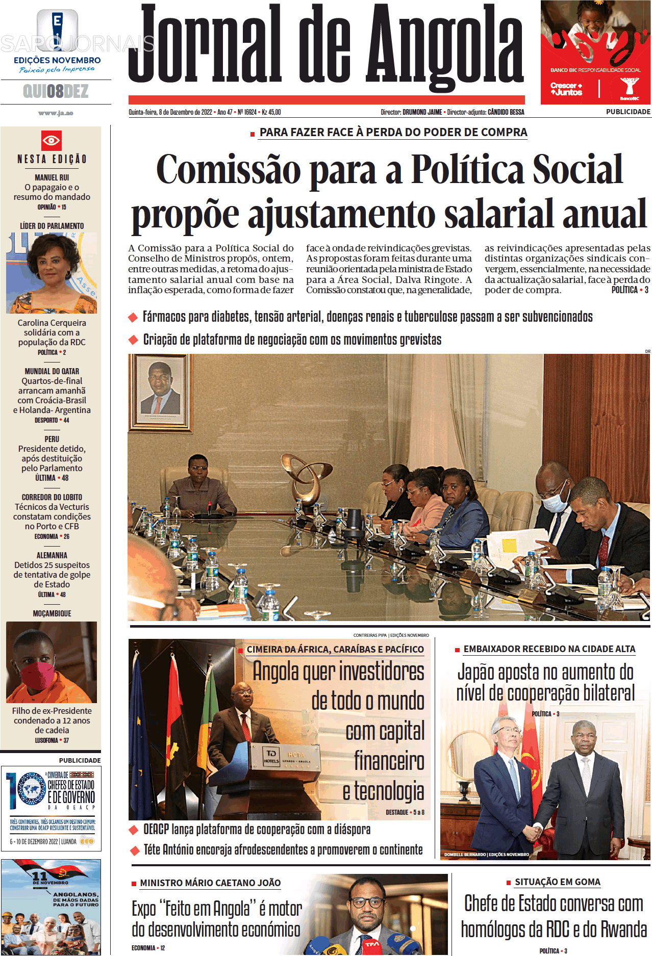 Jornal de Angola (8 dez 2022) - Jornais e Revistas - SAPO.pt - Última ...
