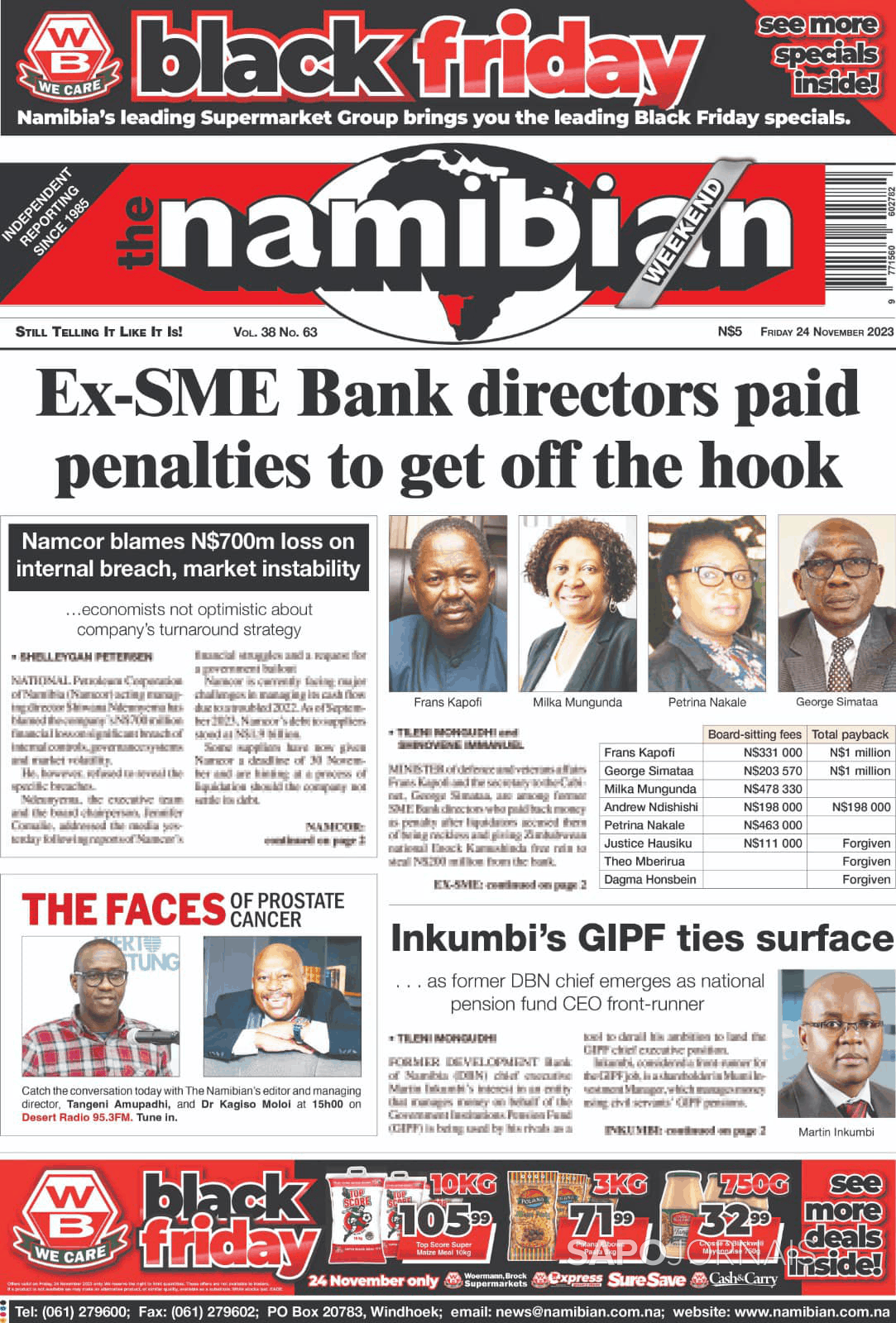 The Namibian (24 nov 2023) - Jornais e Revistas - SAPO.pt - Última hora ...
