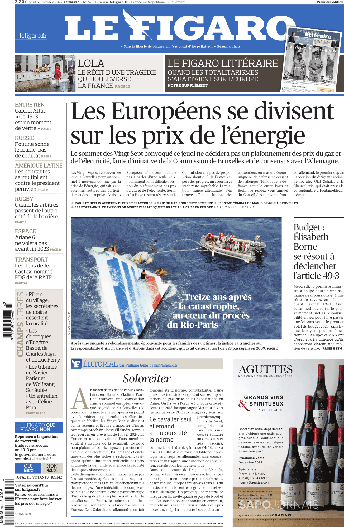 Le Figaro (20 out 2022) - Jornais e Revistas - SAPO.pt - Última hora e ...