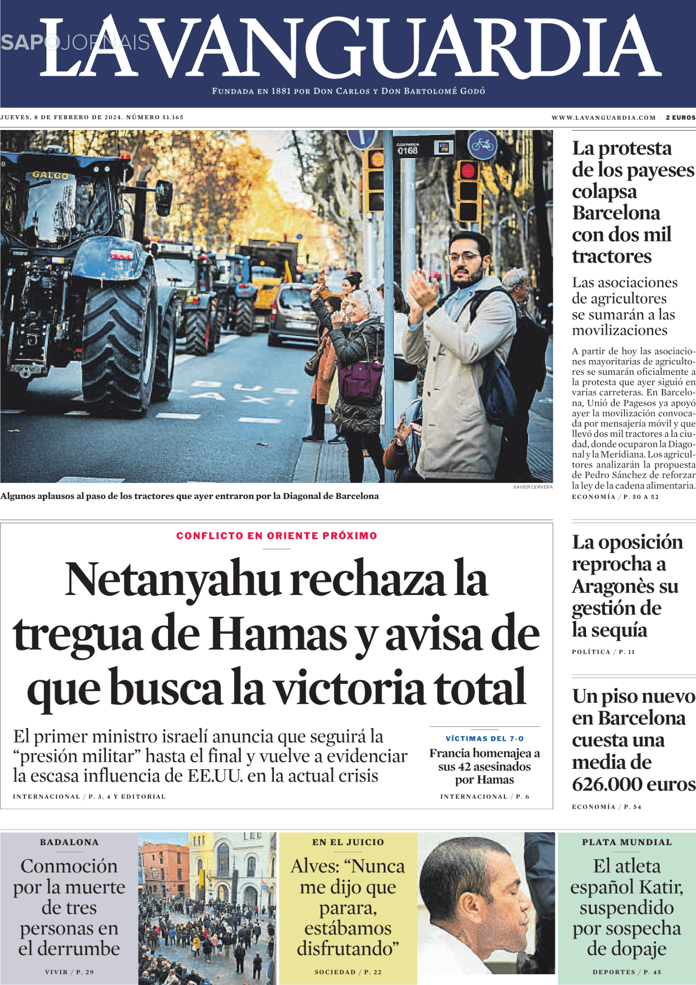La Vanguardia (8 fev 2024) - Jornais e Revistas - SAPO.pt - Última hora ...