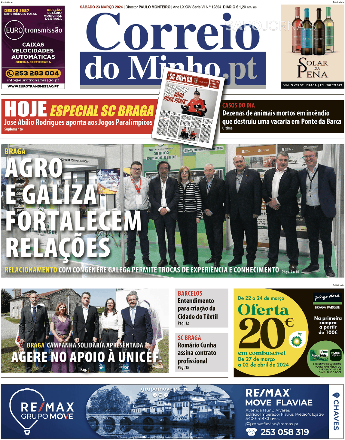 Correio do Minho (23 mar 2024) - Jornais e Revistas - SAPO.pt - Última ...