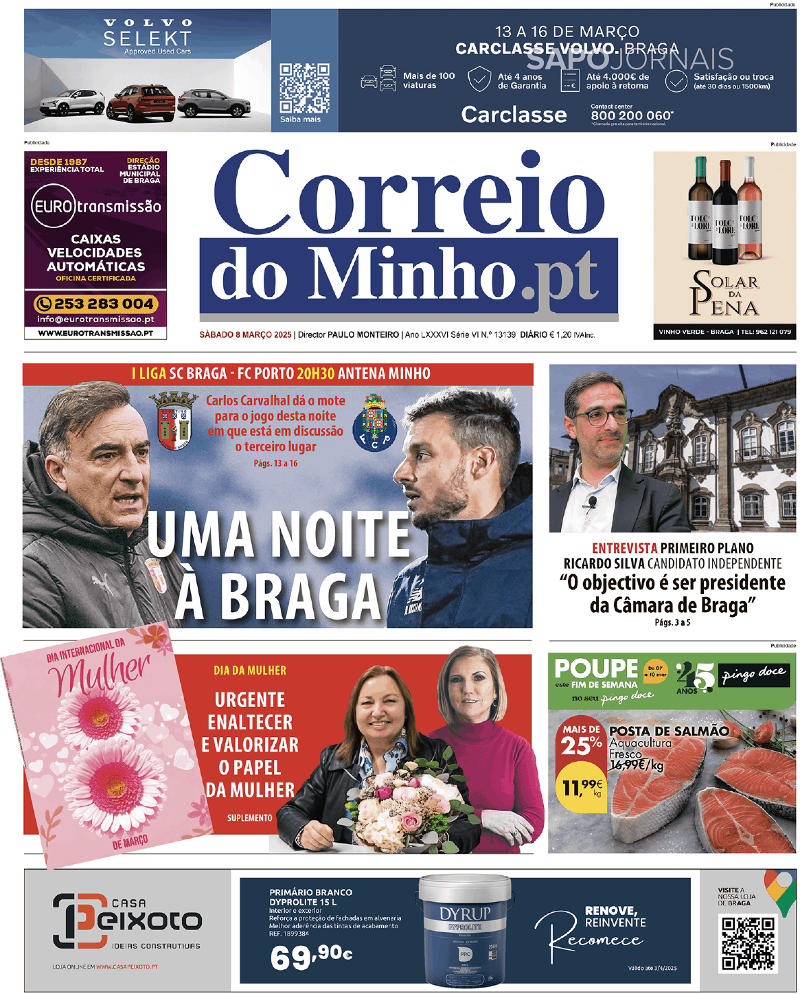 Correio do Minho (8 mar 2025) - Jornais e Revistas - SAPO.pt - Última ...