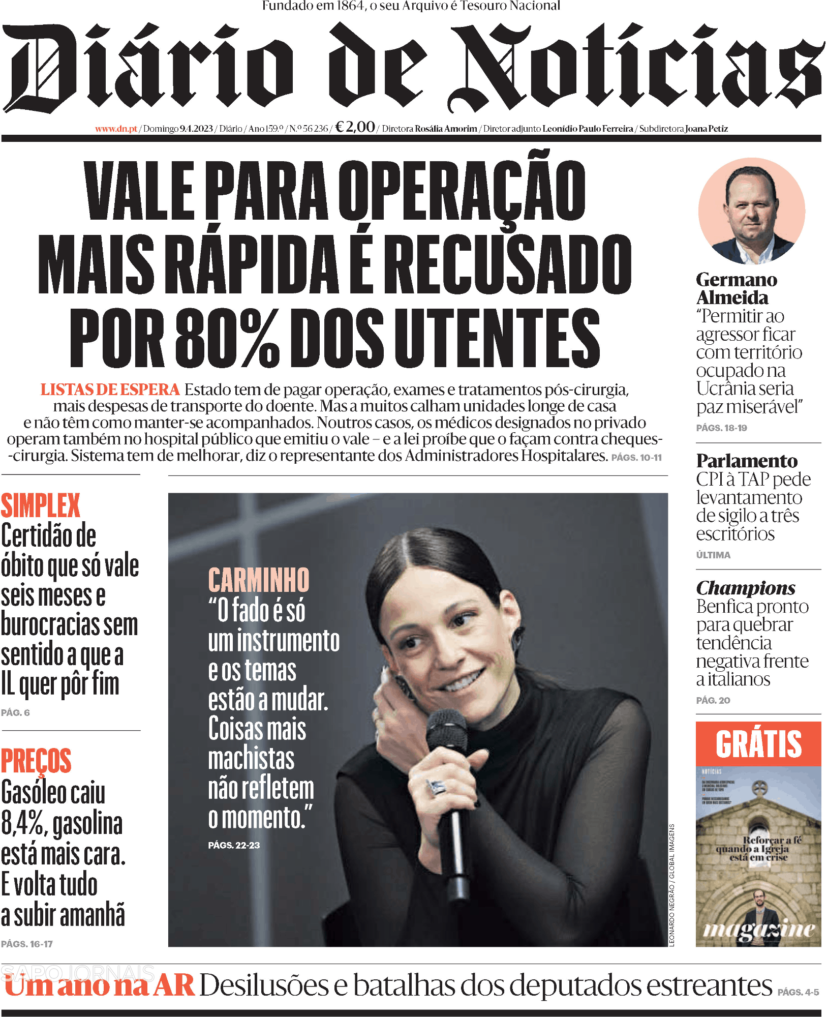 Diário de Notícias (9 abr 2023) - Jornais e Revistas - SAPO.pt - Última ...