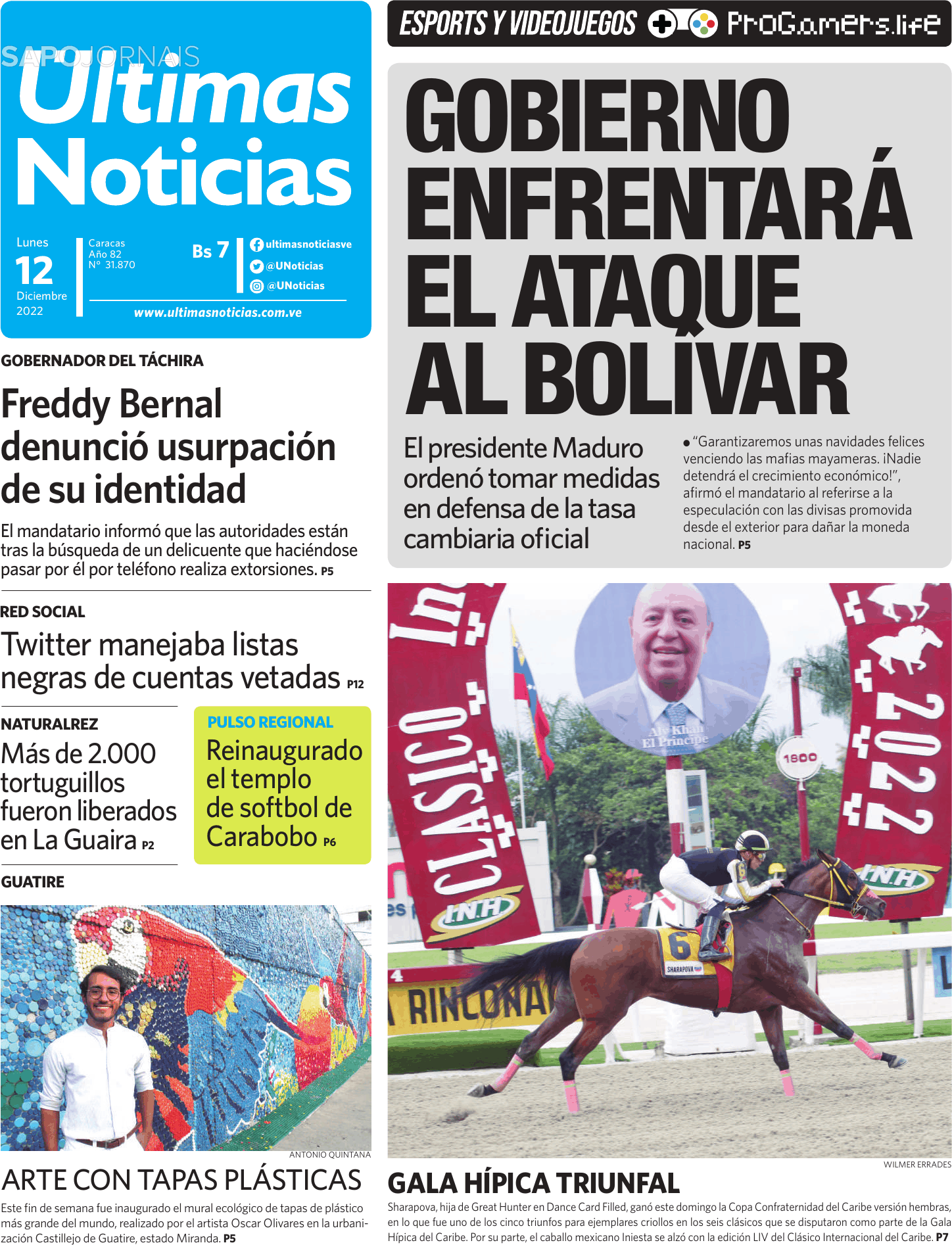 Últimas Noticias (12 dez 2022) - Jornais e Revistas - SAPO.pt - Última ...