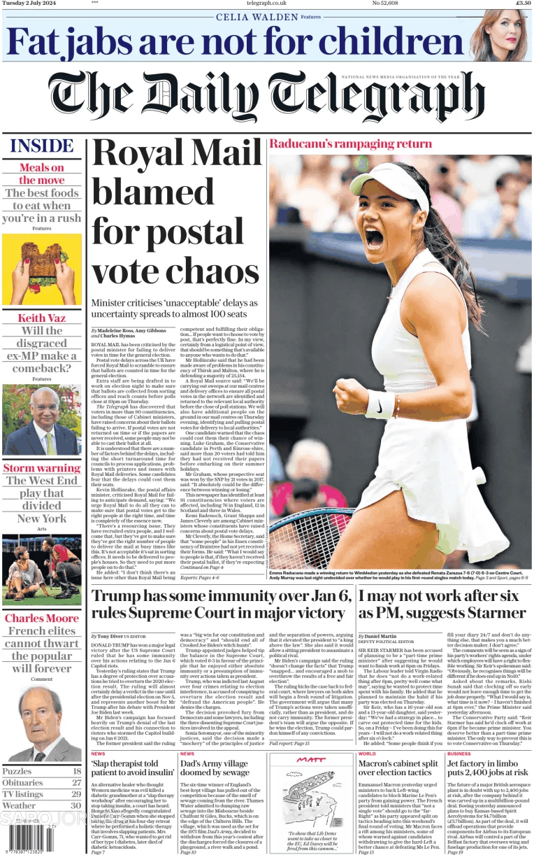 The Daily Telegraph (2 jul 2024) - Jornais e Revistas - SAPO.pt ...