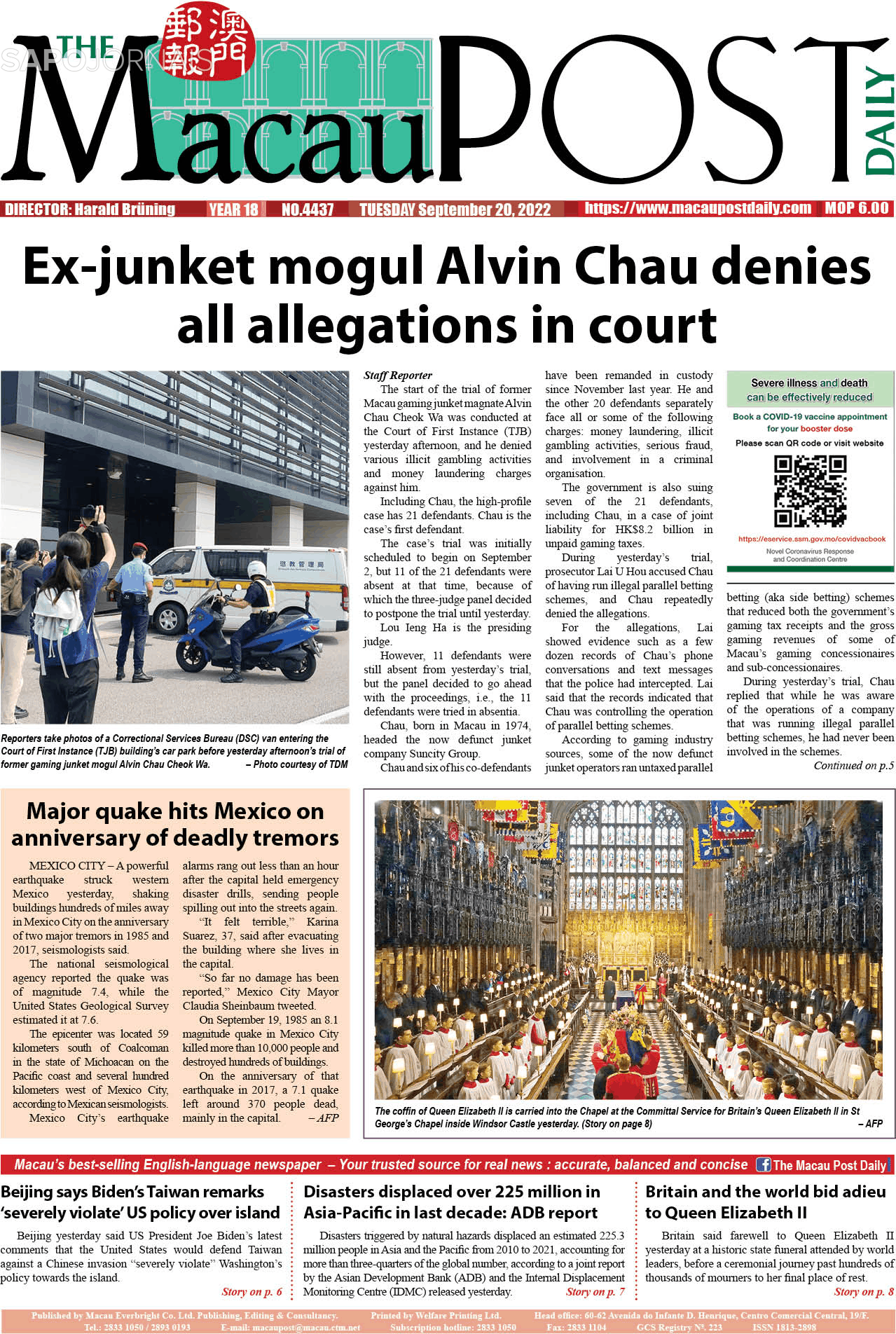 The Macau Post Daily (20 set 2022) - Jornais e Revistas - SAPO.pt ...