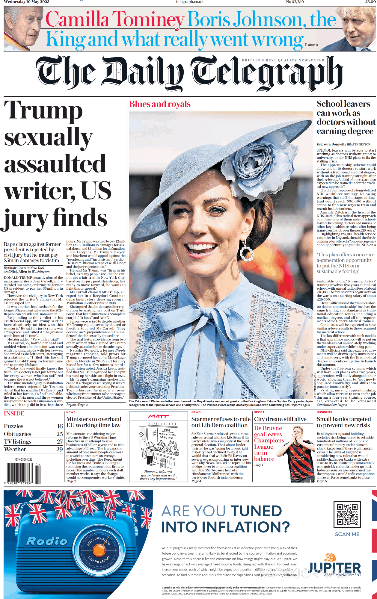 The Daily Telegraph (10 mai 2023) - Jornais e Revistas - SAPO.pt ...