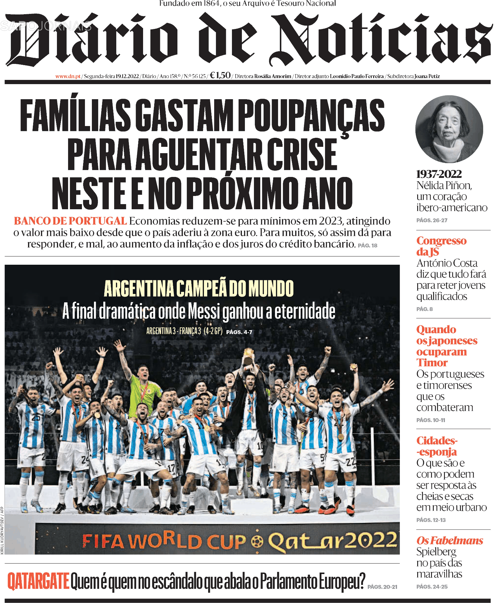Diário de Notícias (19 dez 2022) - Jornais e Revistas - SAPO.pt ...