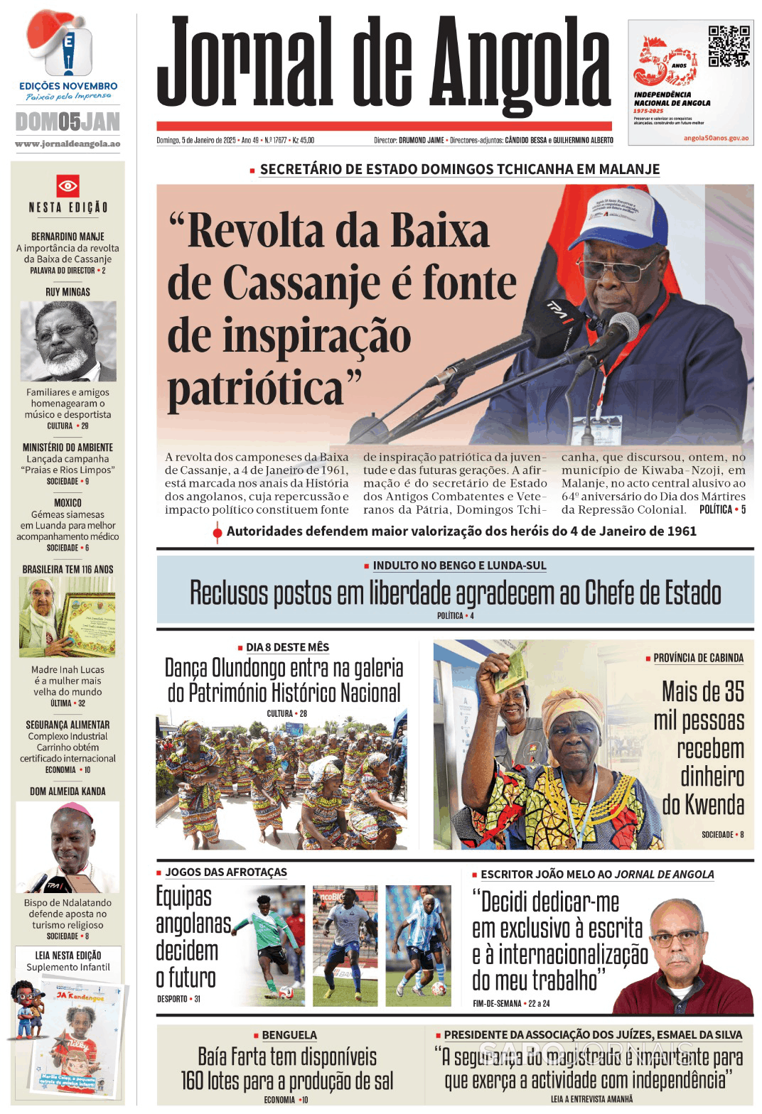 Jornal de Angola (5 jan 2025) - Jornais e Revistas - SAPO.pt - Última ...