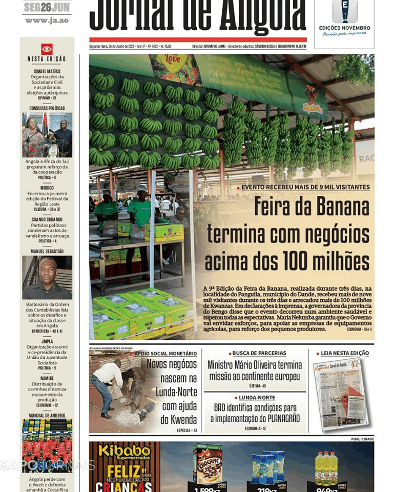 Jornal de Angola (26 jun 2023) - Jornais e Revistas - SAPO.pt - Última ...
